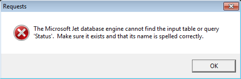 MPsoftware Technical Support | The Microsoft Jet database engine cannot find the input table or ...