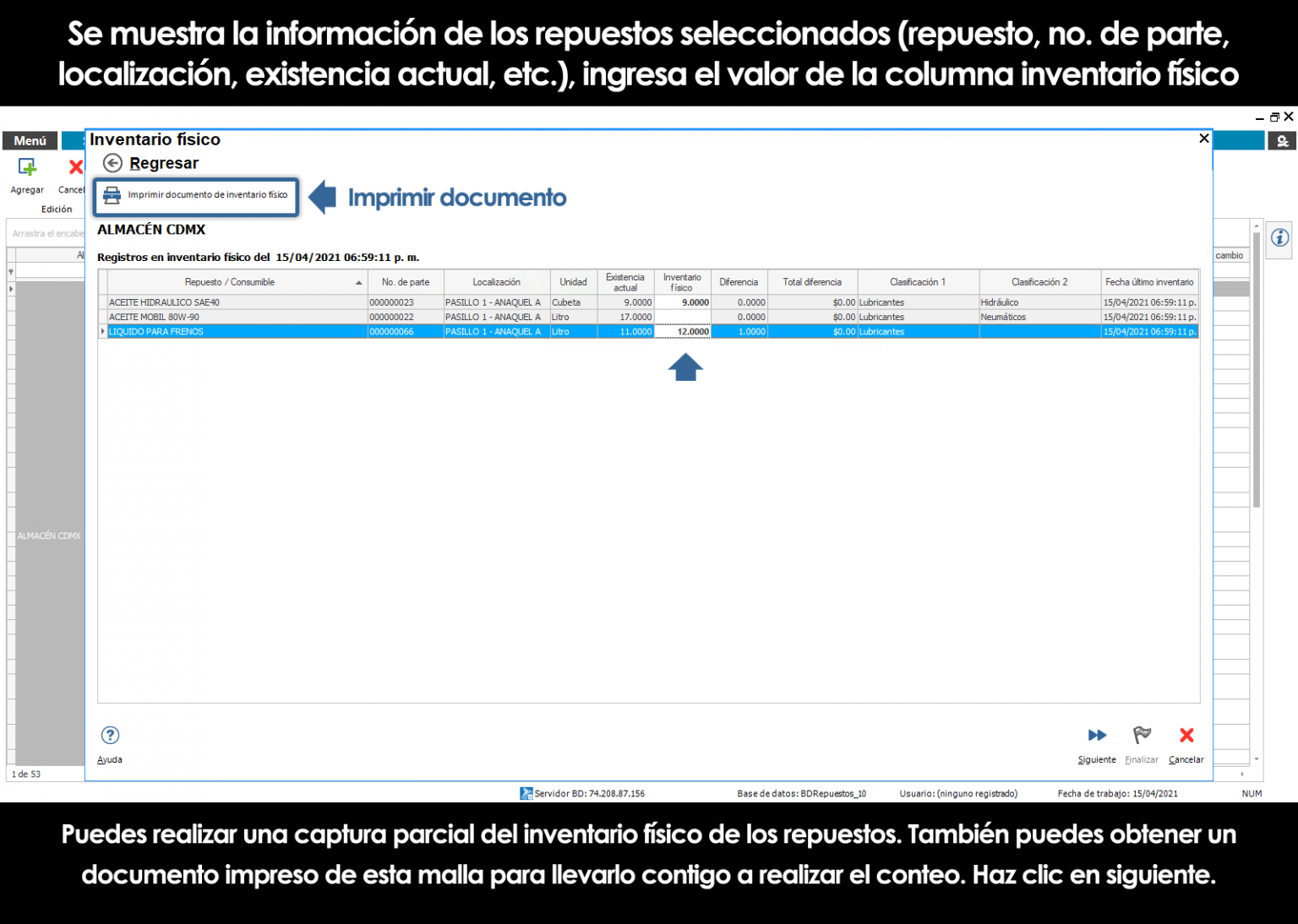 Inventario físico – Centro de aprendizaje