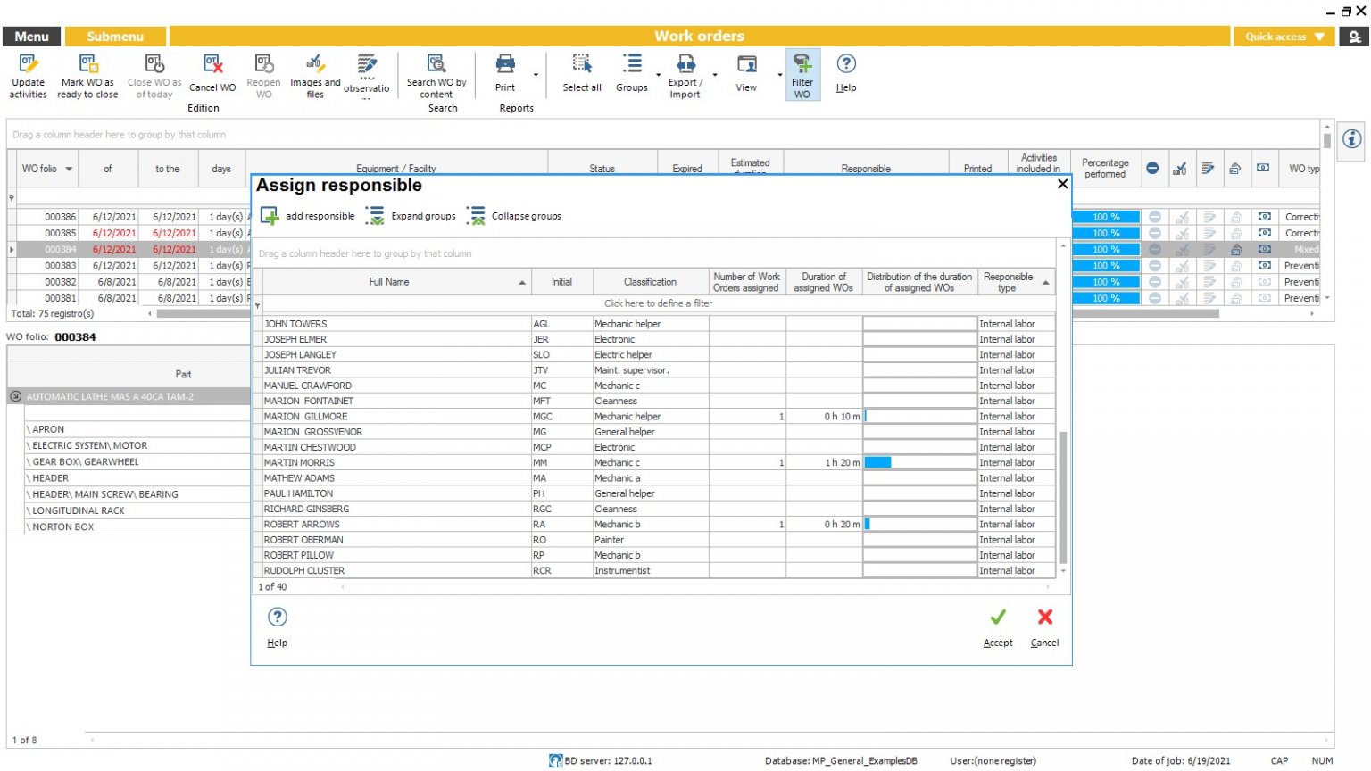 Generar órdenes de trabajo – Centro de aprendizaje